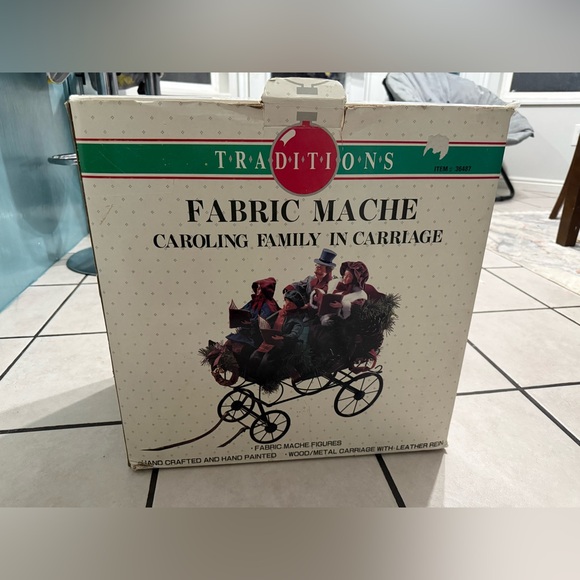 Other | Vintage Traditions Fabric Mache Caroling Family In Carriage ...